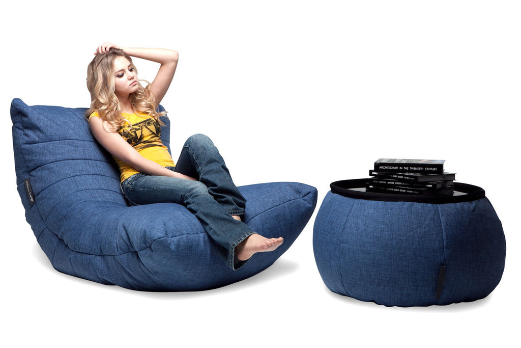 Blue Bean Bag Table-Footrest-Seat | Versa Table Bean Bag - Singapore ...